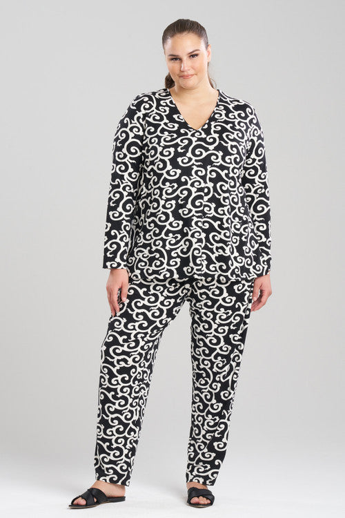Buy Ottoman Scroll PJ in Black Multi Online | NATORI