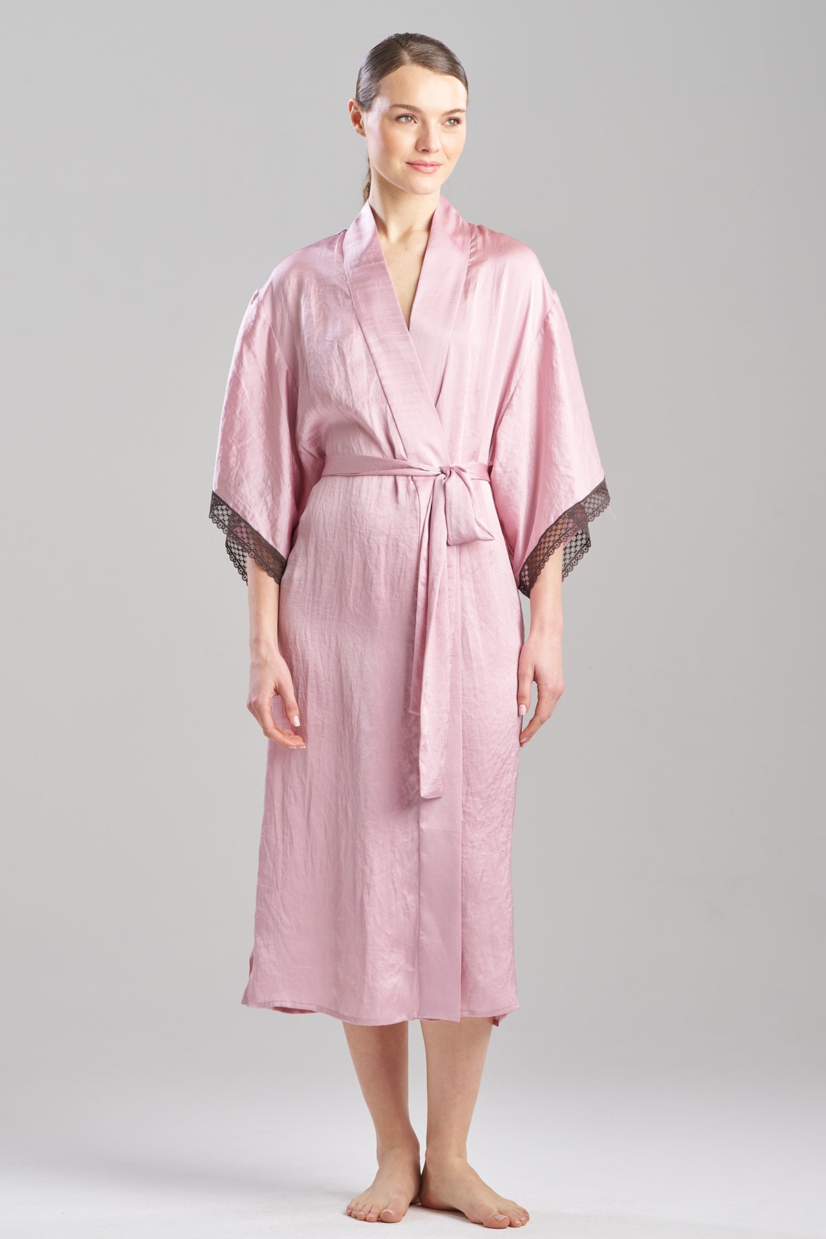 Buy Ashley Icon Lace Robe in Rose Quartz Online | NATORI