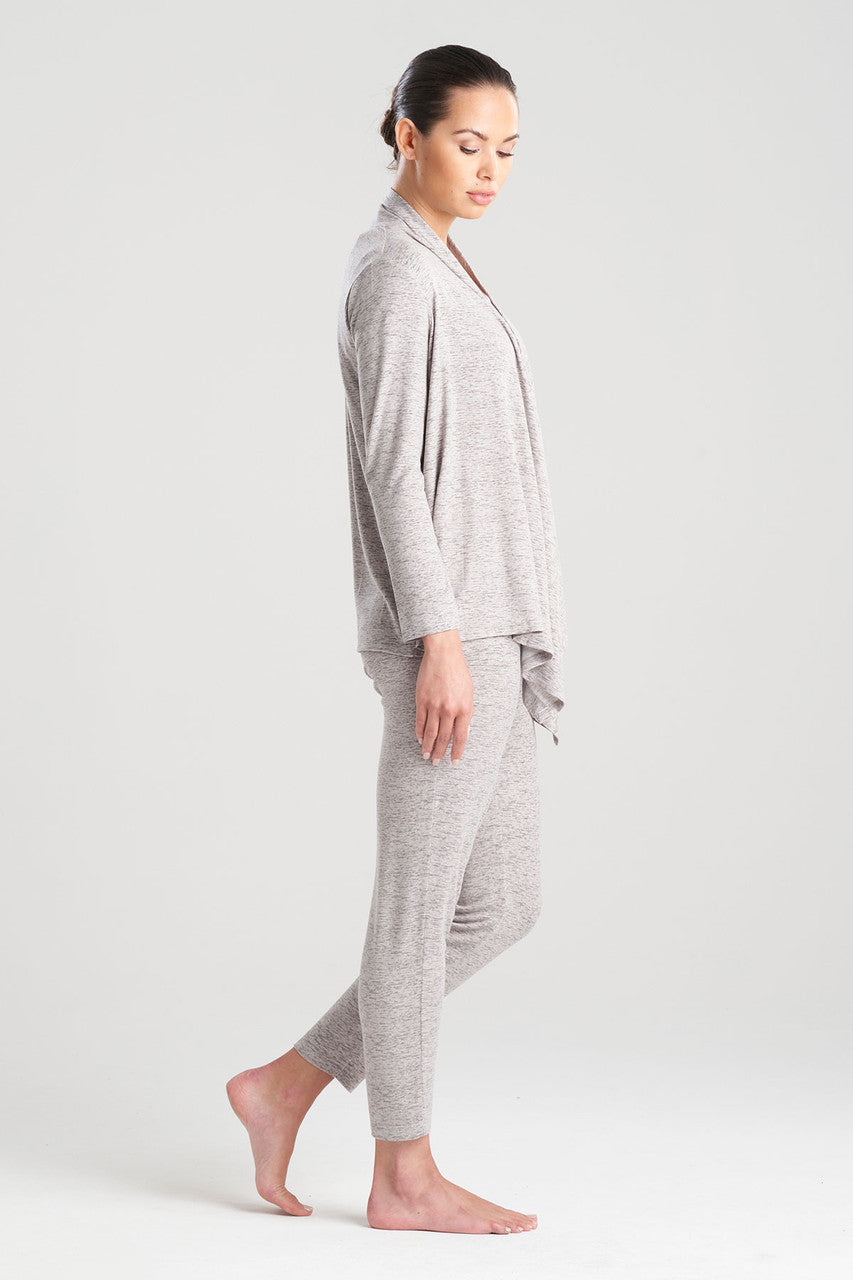 Buy Brushed Hacci Cardigan in Heather Grey Online | NATORI