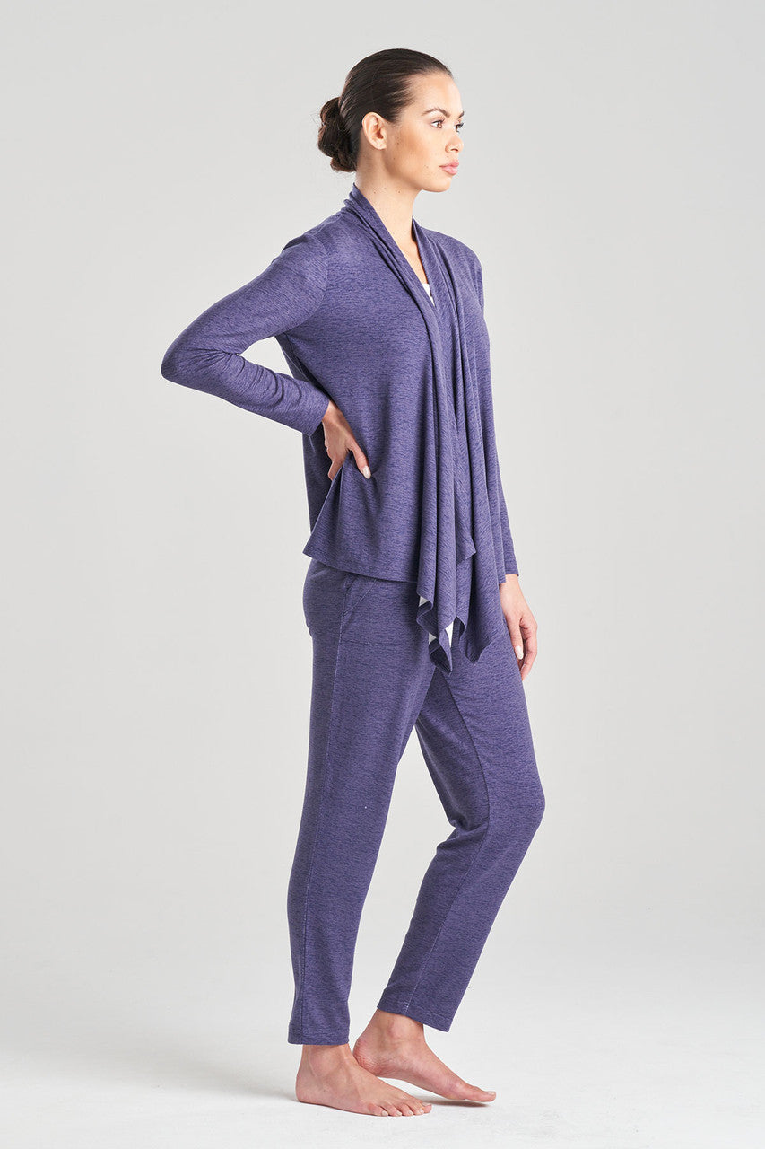Buy Brushed Hacci Cardigan in Heather Navy Online | NATORI