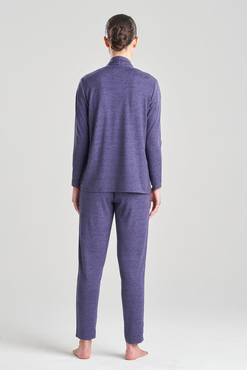 Buy Brushed Hacci Cardigan in Heather Navy Online | NATORI