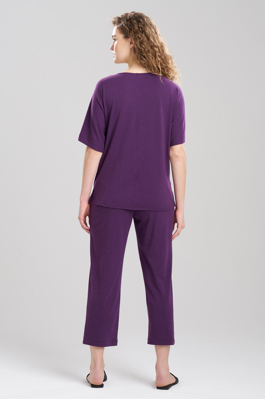 Buy Ease Boat Neck Top in Deep Plum Online | NATORI