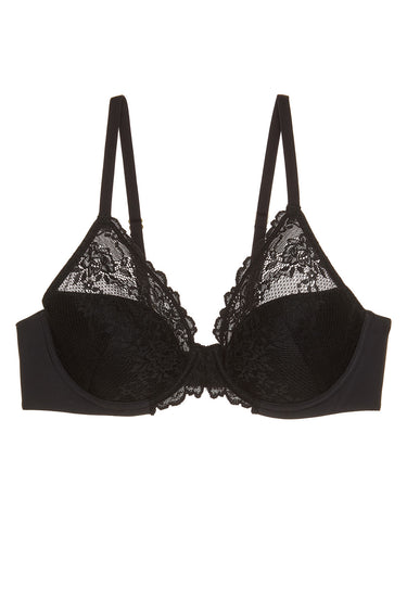 Buy Heavenly Convertible Comfort Lace Contour Underwire Bra in Black ...
