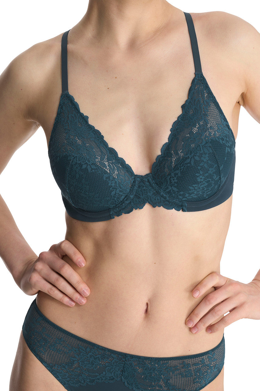 Buy Heavenly Convertible Comfort Lace Contour Underwire Bra in Crystal Teal Online | NATORI