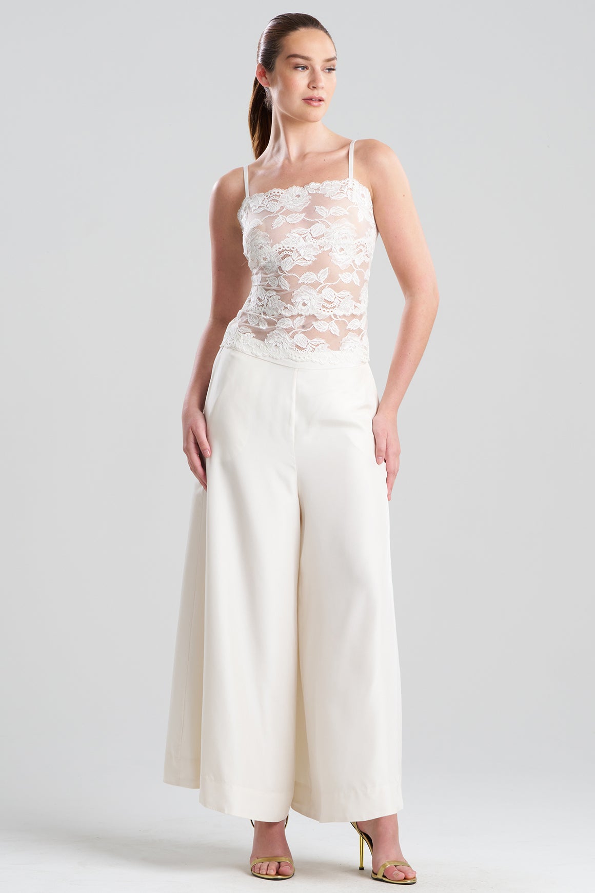 Buy Imagine Allover Lace Cami in Warm White Online | NATORI