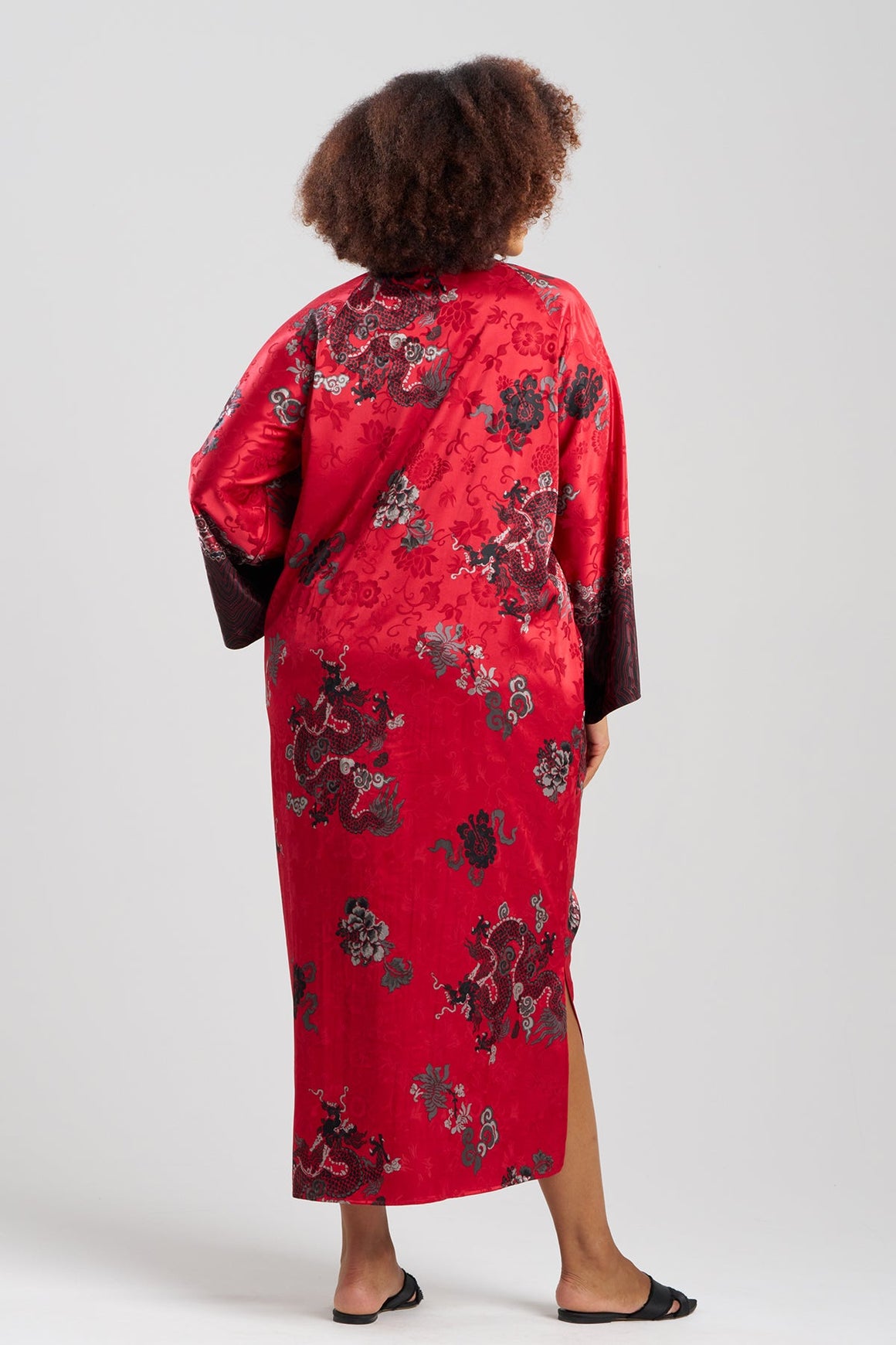 Buy Imperial Dragon Jacquard Zip Caftan in Red Online | NATORI