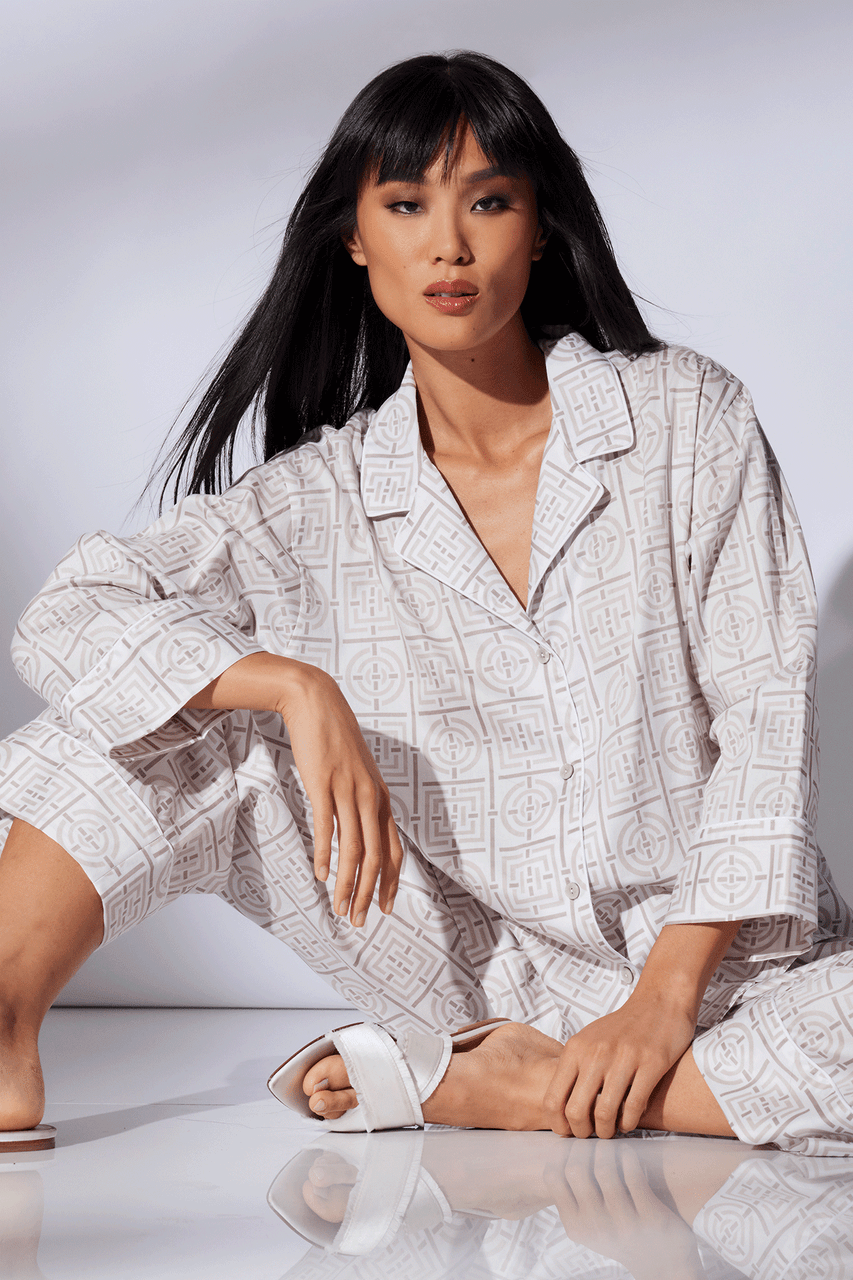 Buy Infinity Cotton Sateen Notch PJ in Smoked Pearl Online | NATORI