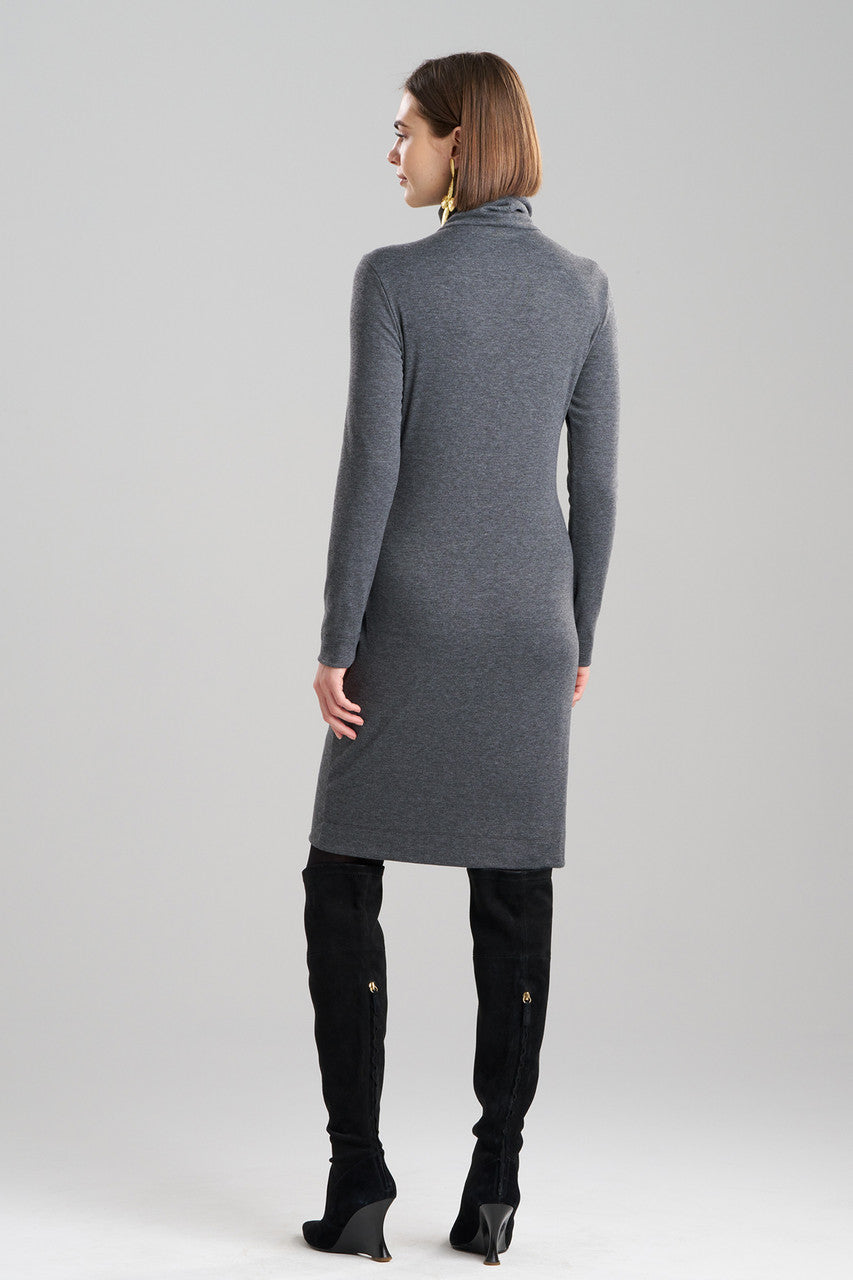 Buy Layering Jersey Turtleneck Dress in Charcoal Online | NATORI