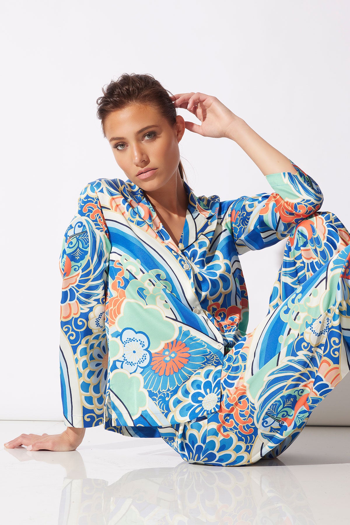 Medallion Notch Button Front PJ