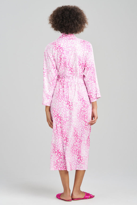 Buy Misty Leopard Cozy Knit Robe in Misty Pink Online | NATORI