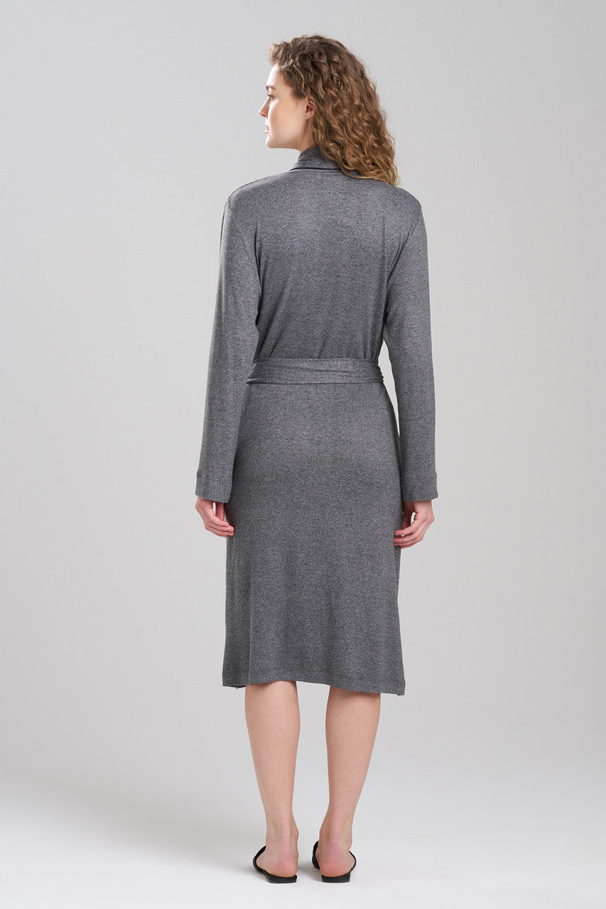 Buy Oasis Piped Collar Robe in Charcoal Online | NATORI