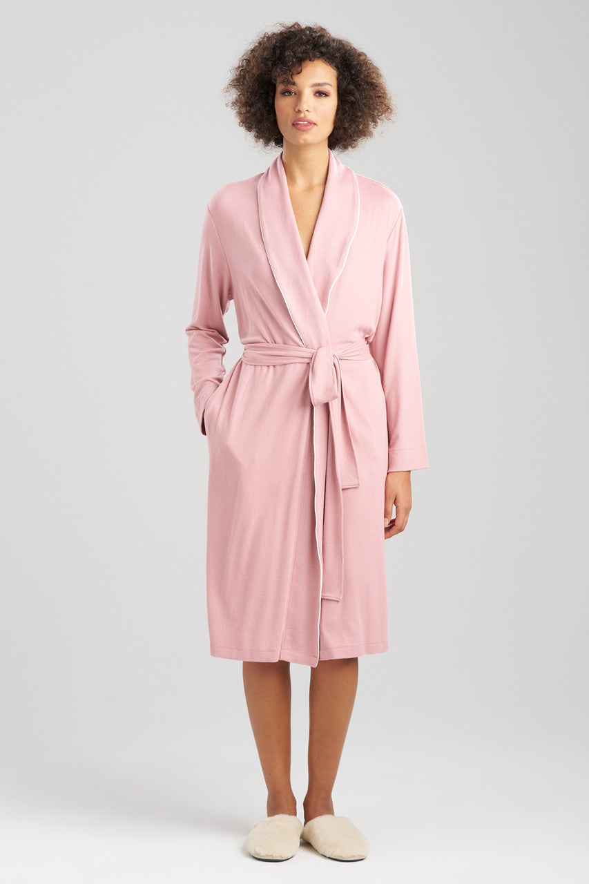 Buy Oasis Piped Collar Robe in Nude Blush Online | NATORI