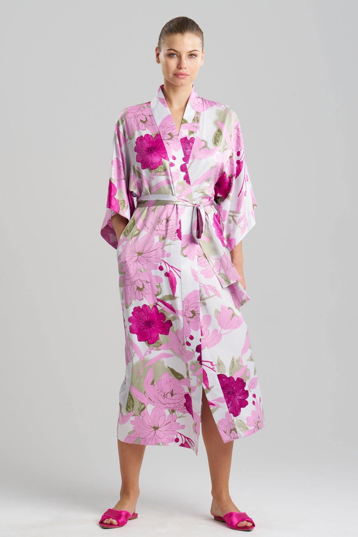 Buy Peony Blossom Kimono Robe in Pink Multi Online | NATORI