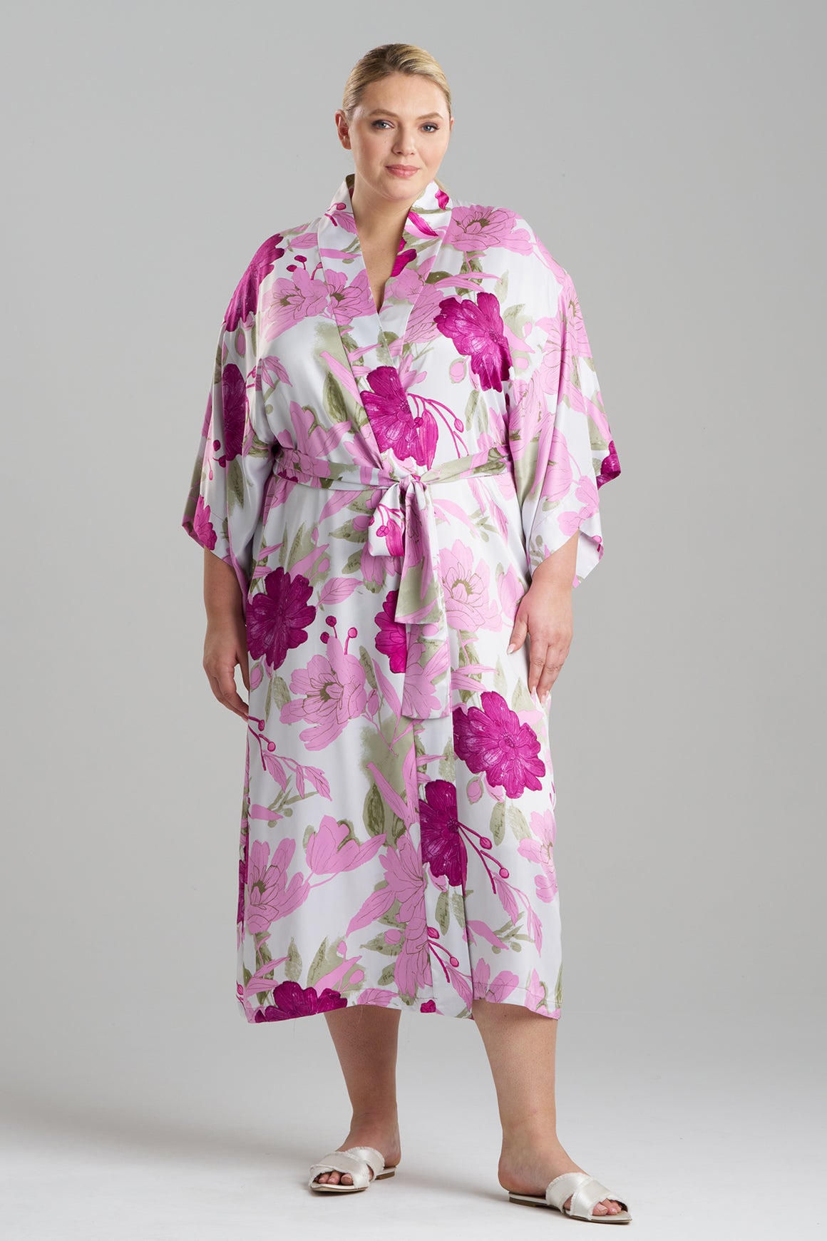Buy Peony Blossom Kimono Robe in Pink Multi Online | NATORI