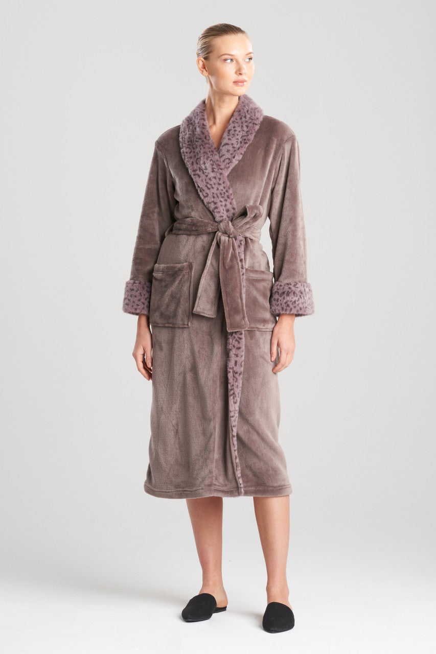 Buy Plush Lynx Robe in Truffle Online | NATORI