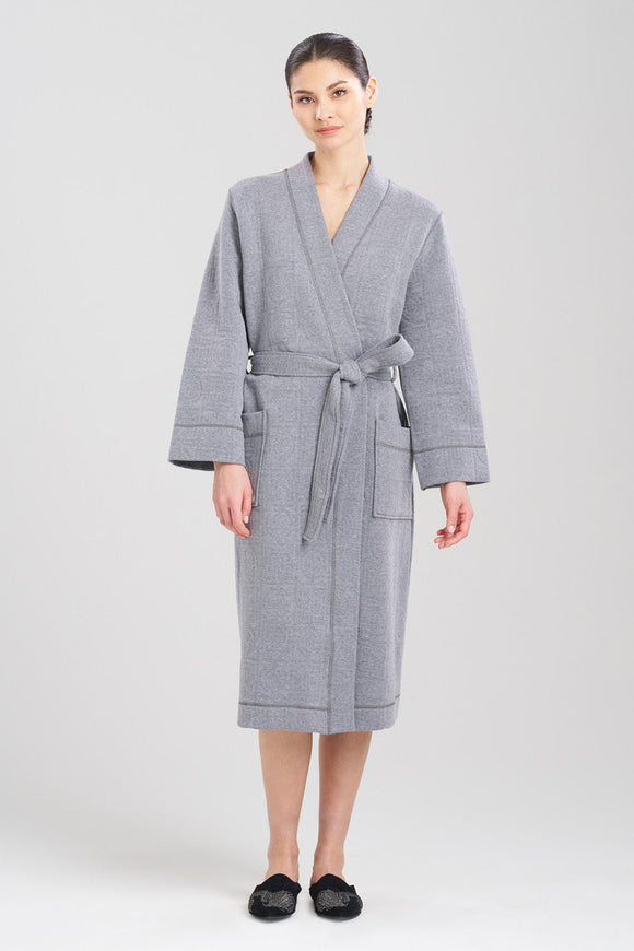 Buy Quilted Infinity Jacquard Robe in Heather Grey Online | NATORI