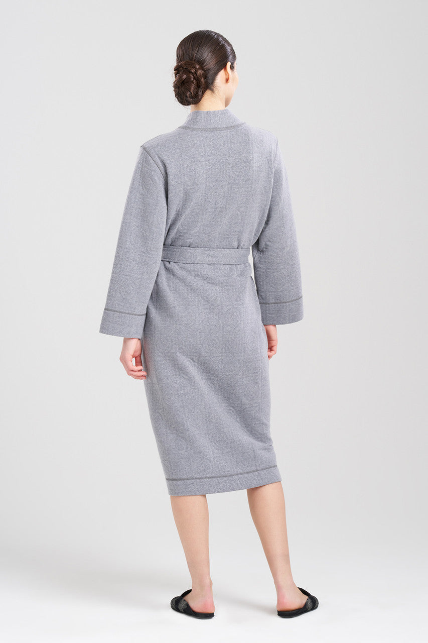 Buy Quilted Infinity Jacquard Robe in Heather Grey Online | NATORI