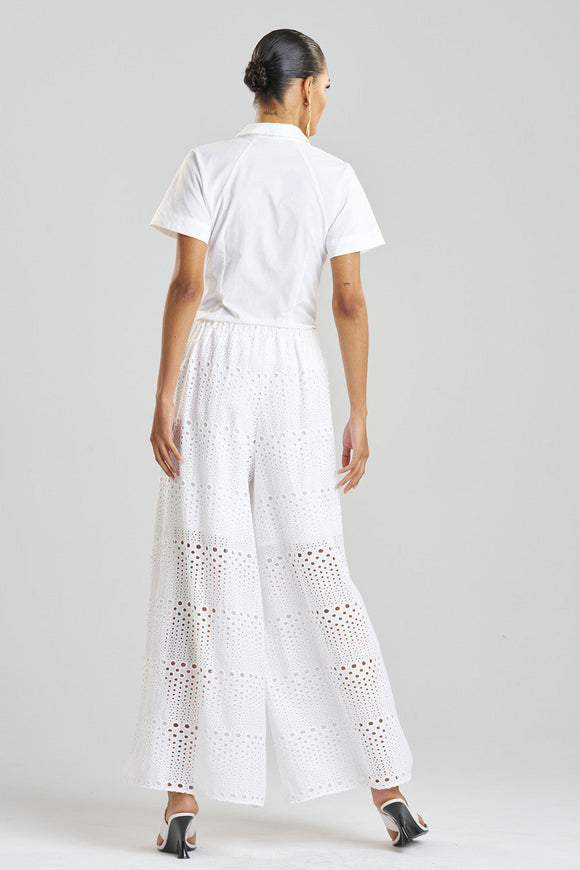 Buy Round Eyelet Pants in White Online | NATORI