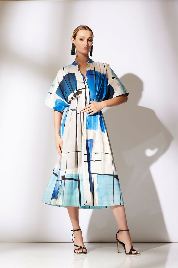 Buy Sorairo Printed Cotton Poplin Dress online | NATORI