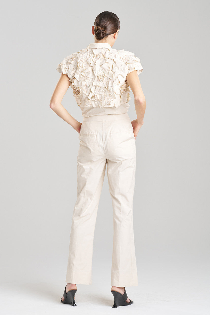 Buy Tech Cotton Taffeta Embroidered Bolero in Cream Online | NATORI