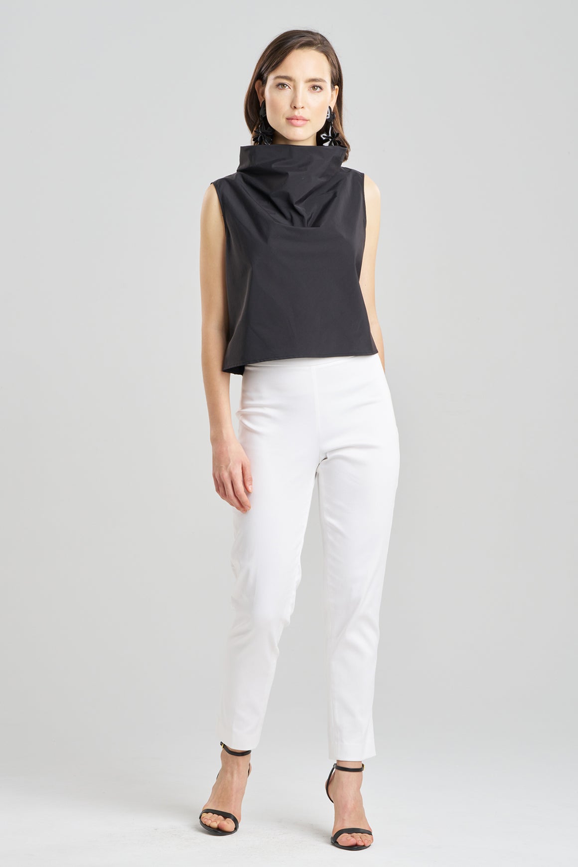 Buy Techno Poplin Cowl Top in Black Online | NATORI