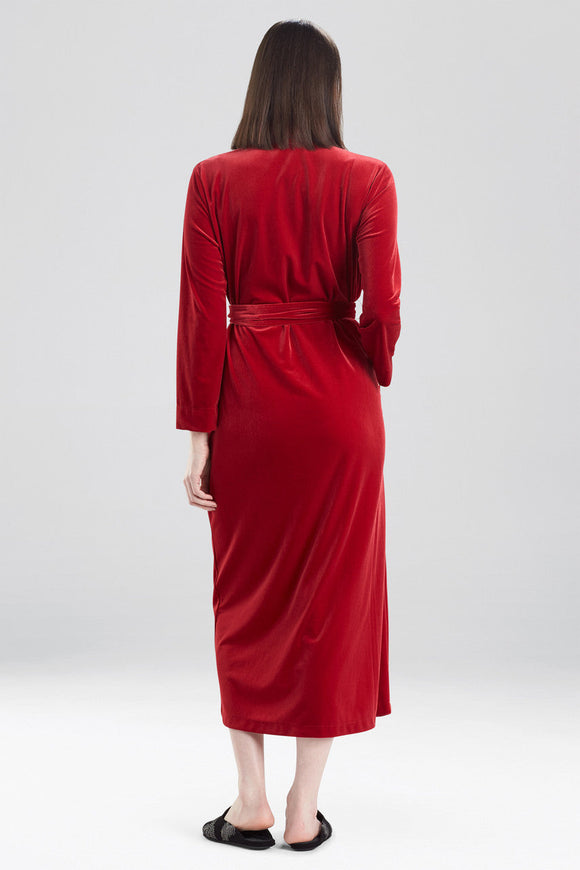 Buy Natalie Velvet Robe in Brocade Red Online | NATORI