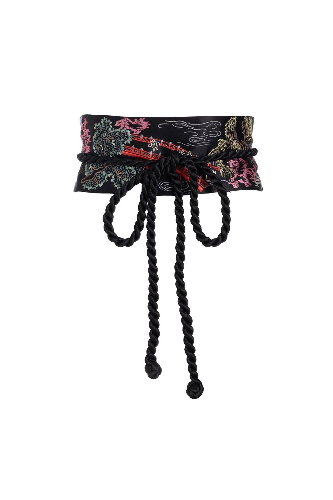 Couture Nara Embroidered Silk Obi Belt