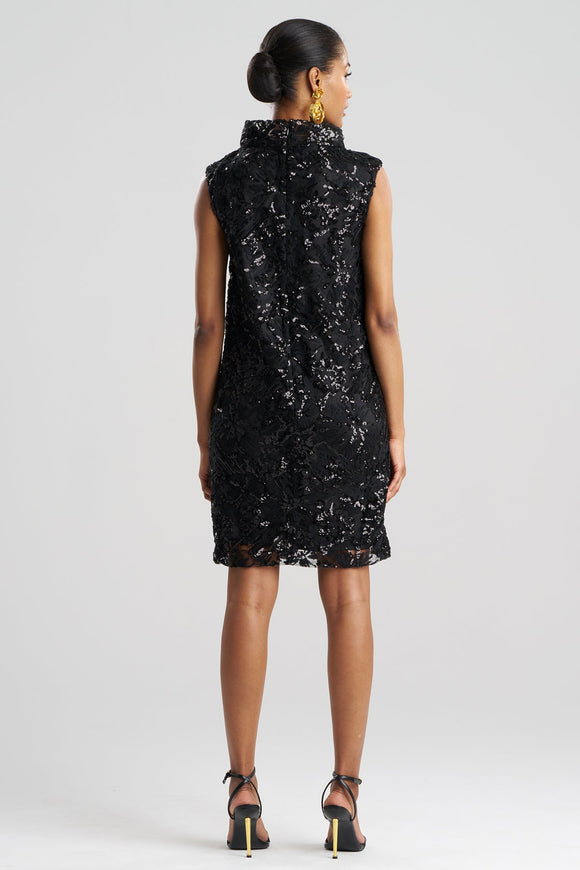 Floral Sequin Lace Shift Dress