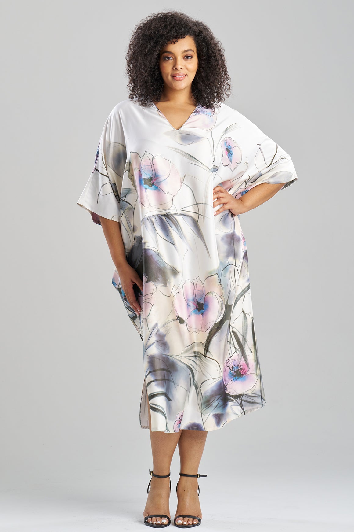 Hiyaku Printed Charmeuse Caftan
