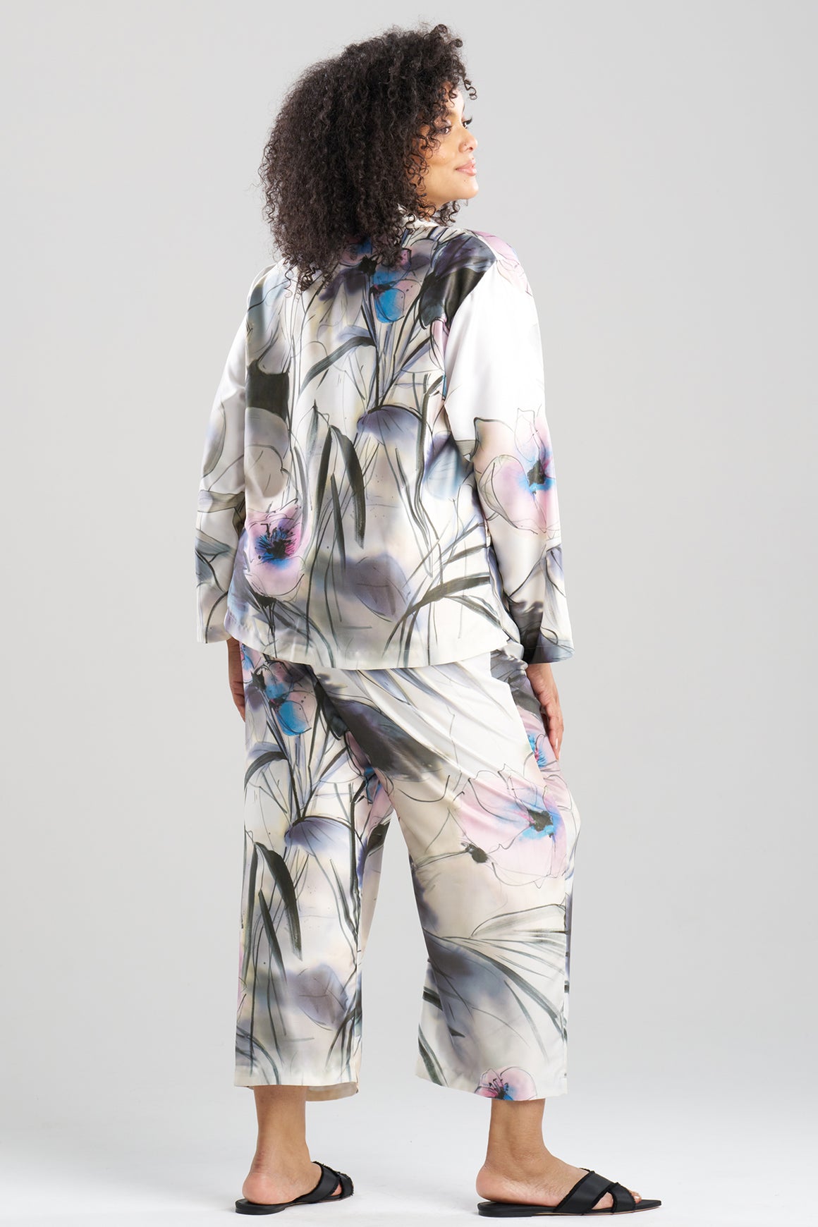 Hiyaku Printed Charmeuse Notch PJ