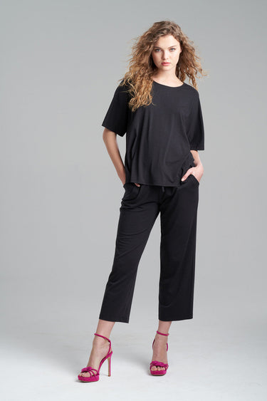 Buy Ease Short Sleeve Top in Black Online | NATORI