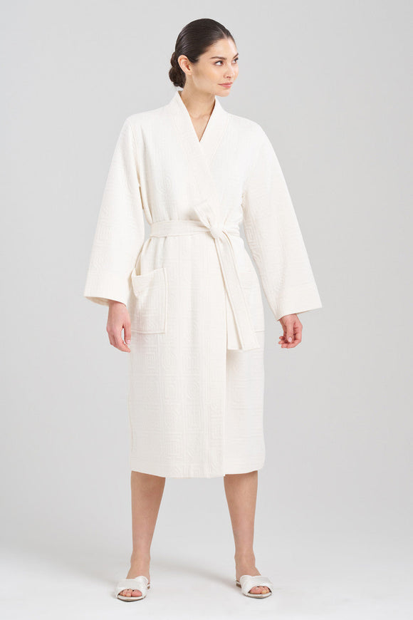 Buy Quilted Infinity Jacquard Robe in Cream Online | NATORI