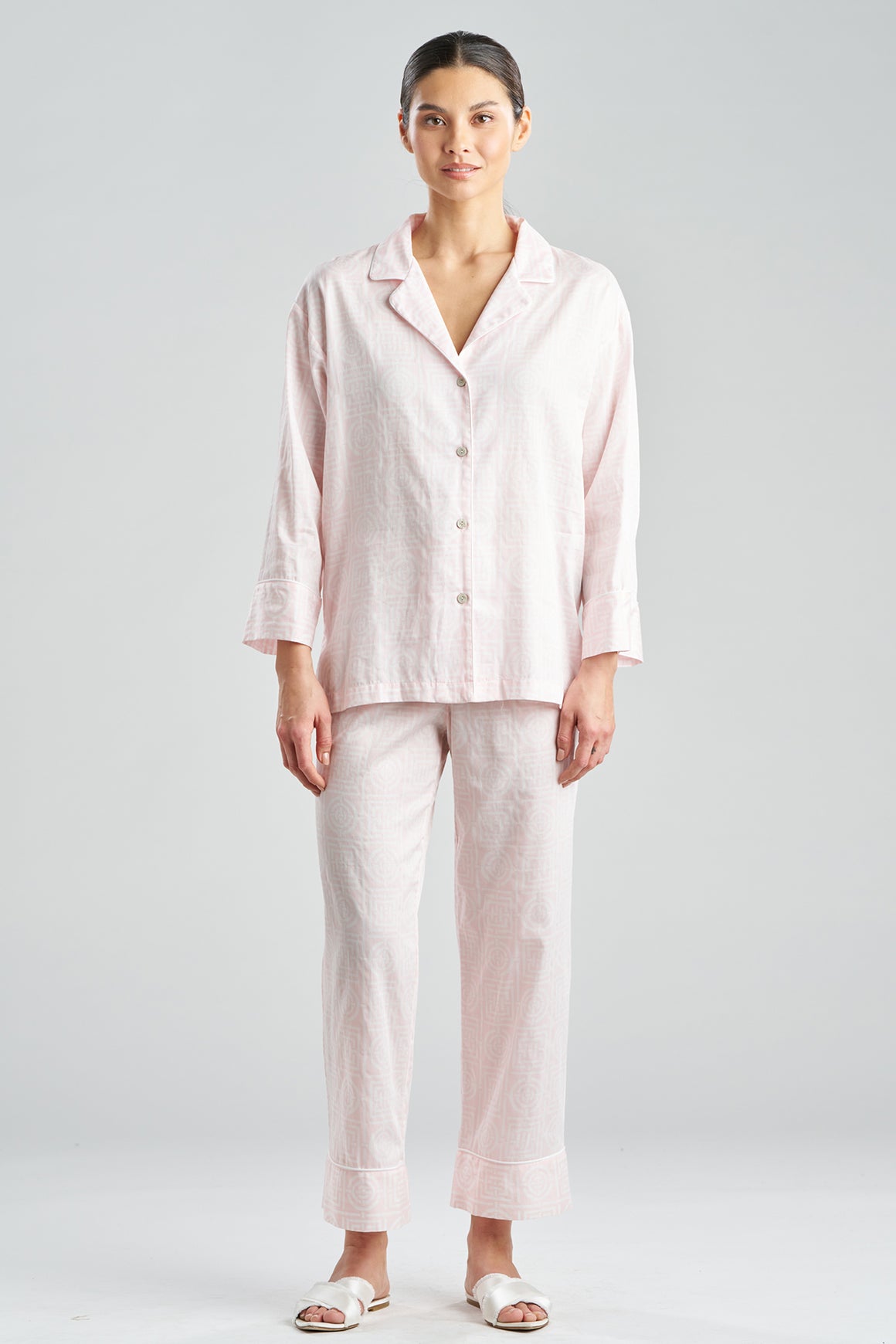 Buy Infinity Cotton Sateen Notch PJ in Blush Pink Online | NATORI