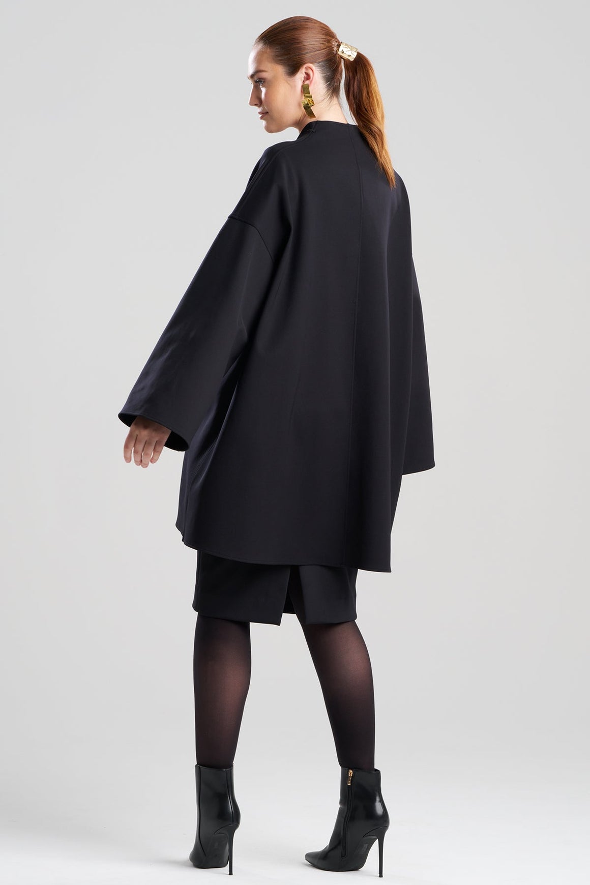 Techno Crepe Trapeze Coat